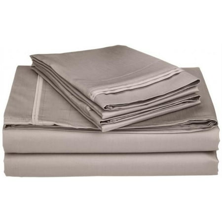 Egyptian Cotton 650 Thread Count Solid Sheet Set Twin XL-Grey | Walmart ...
