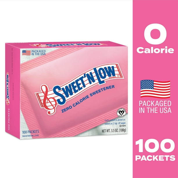Sweet'N Low Zero Calorie Sweetener, 100 count, 3.5 oz - Walmart.com