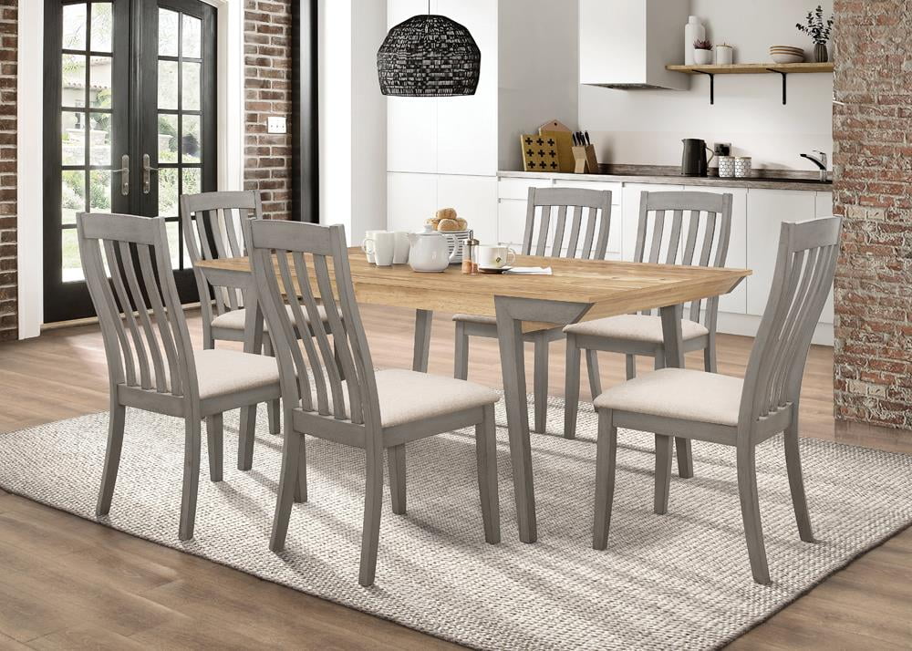 Nogales 5-piece Rectangle Dining Set Acacia and Coastal Grey - Walmart.com