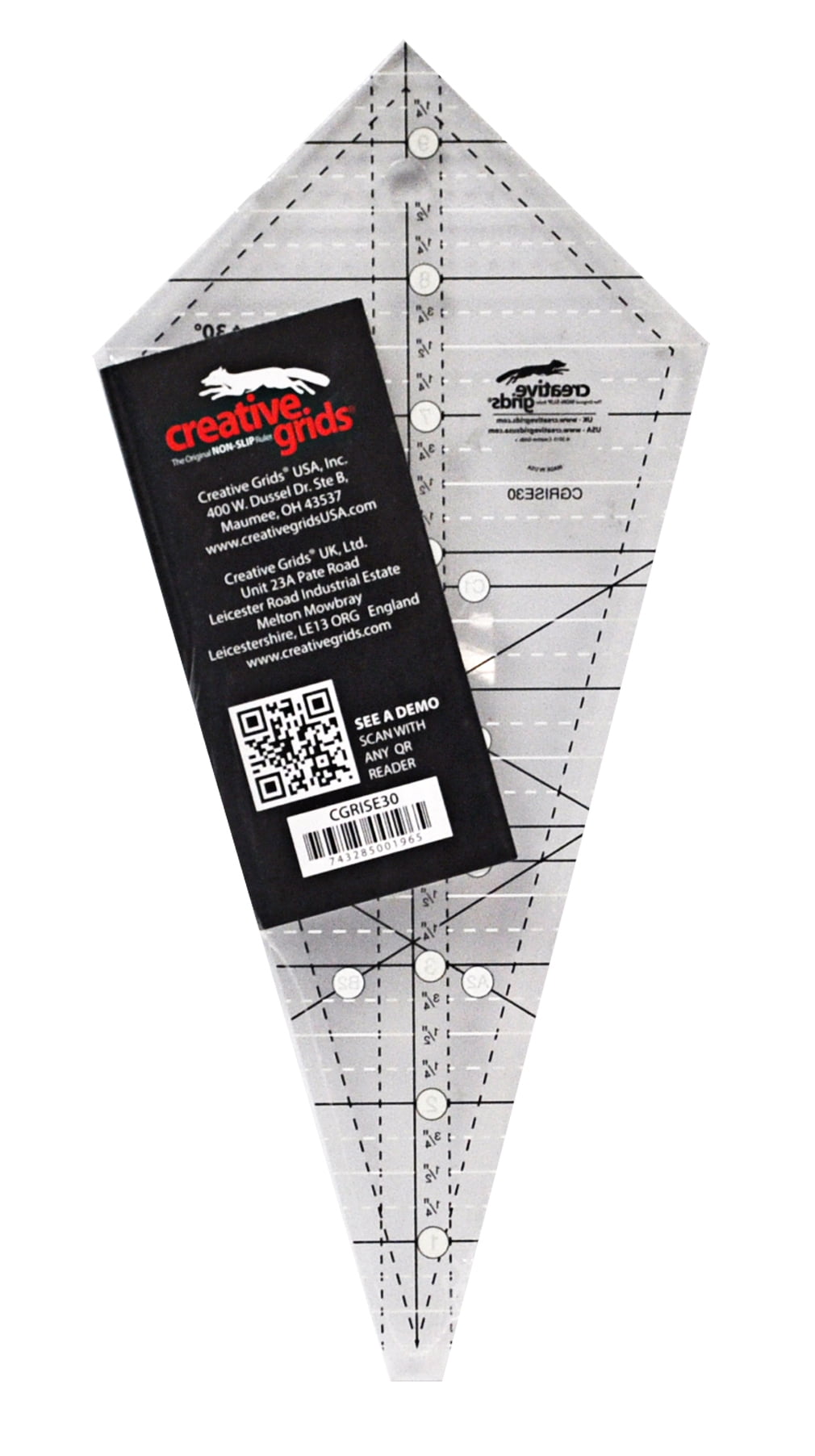Creative Grids Non-Slip Starburst 30° Triangle Ruler - Walmart.com