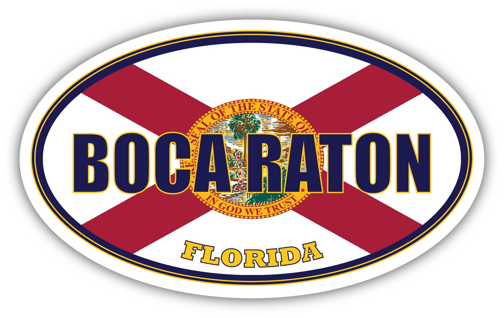 Boca Raton City Florida State Flag | FL Flag Palm Beach County Oval ...