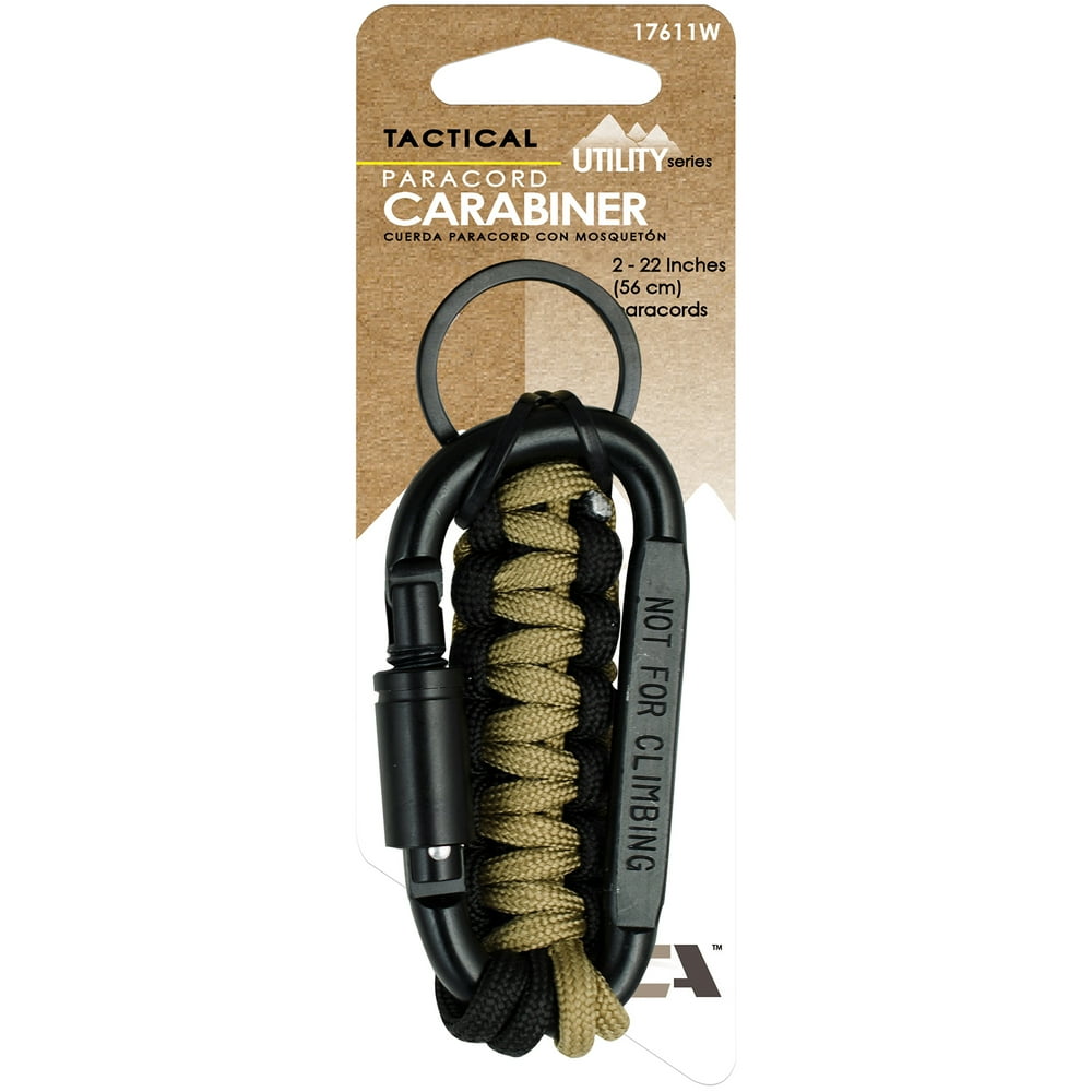 Utility Series Utility Tactical Carabiner with Paracord, Black and Tan ...