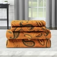 BNM Paisley Flannel Cotton Sheet Set, King, Pumpkin - Walmart.com