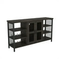 Rustic Wine Bar Cabinet, Multifunctional Storage - 55 Inch, Black Gray ...