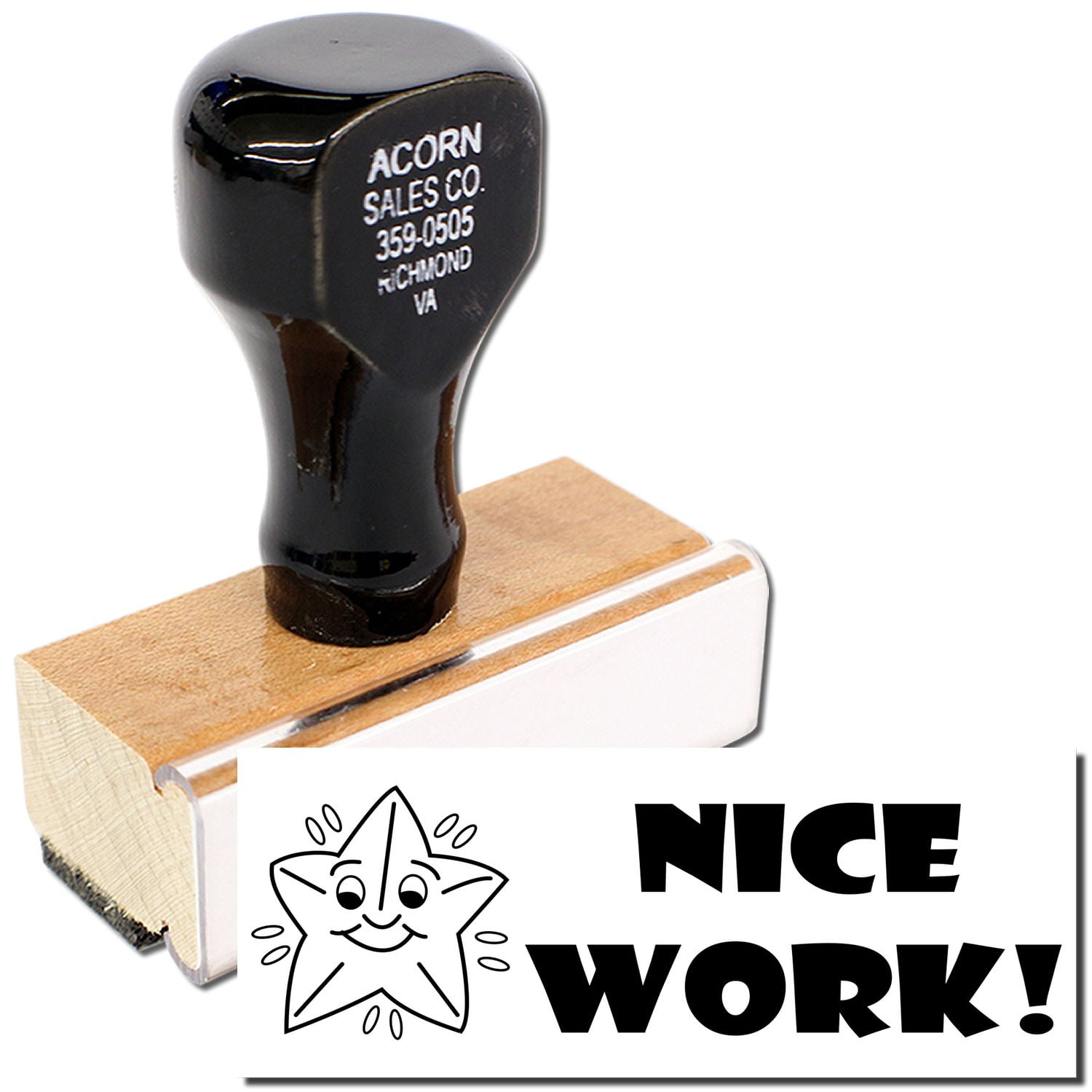 Large Nice Work Rubber Stamp, Wooden Handle Rubber Stamp, Laser ...