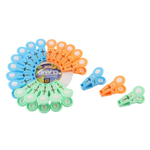 20Pcs Assorted Color Plastic Socks Laundry Clothes Pins Hanging Clips ...