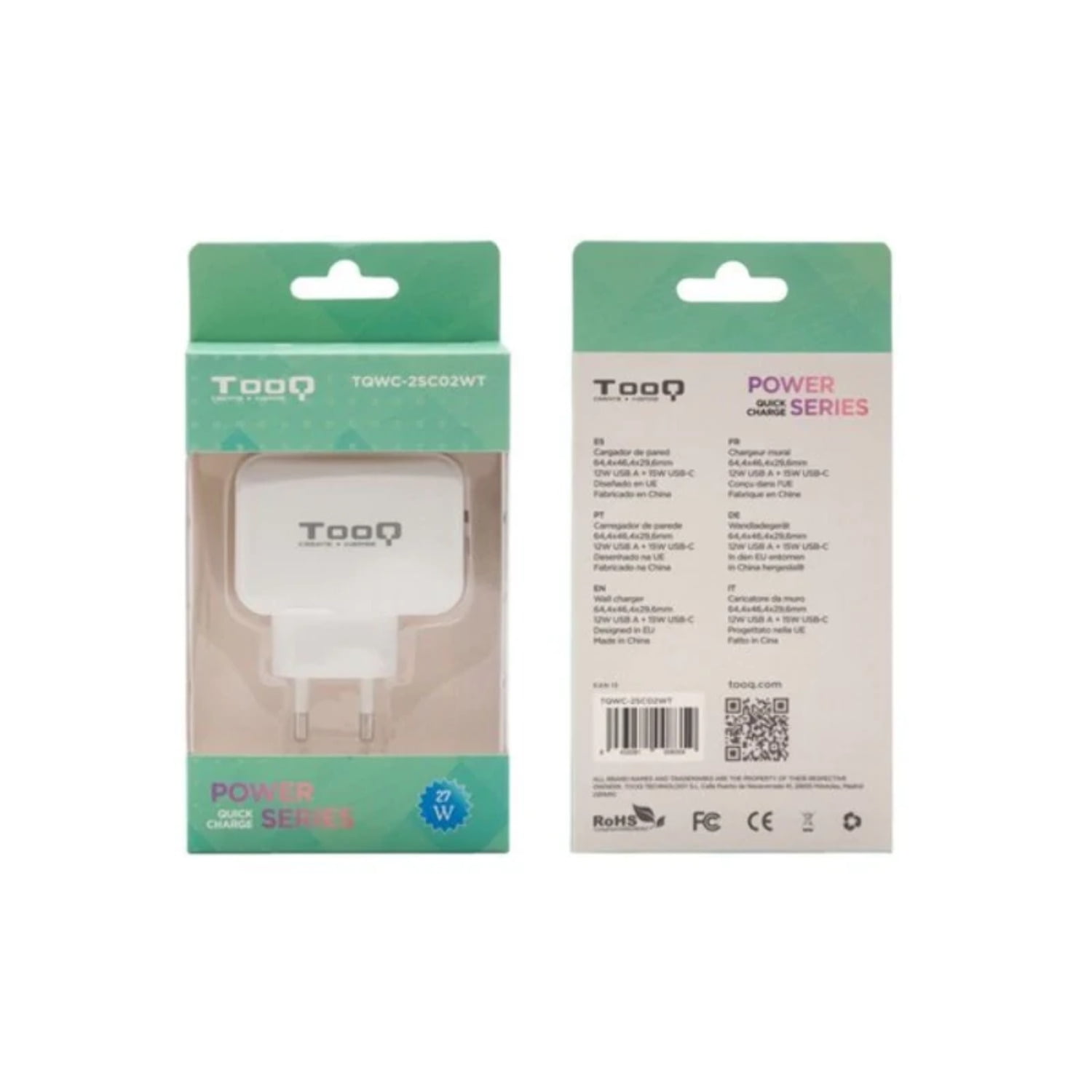 USB Wall Charger TooQ TQWC-2SC02WT - Walmart.com
