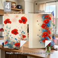 4th of july towels A painting of red poppies and blue flowers with ...