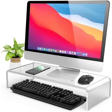Monitor Stand, Acrylic Monitor Riser/Computer Stand Sturdy and ...