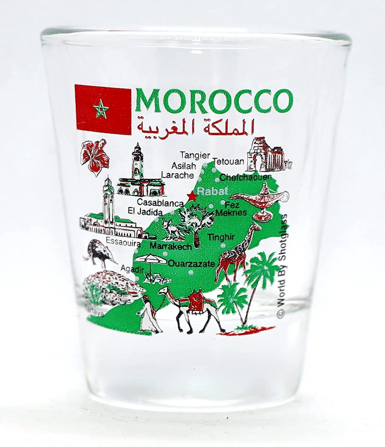 Morocco Landmarks and Icons Collage Shot Glass - Walmart.com
