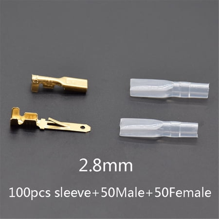 Newest Upgraded 200 Pcs / 50 Pairs Female Male Shovel Crimp Terminal ...
