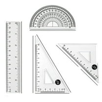 12" Flexible Plastic scholar Ruler, Clear Dual-Scale Math Geometry Tool ...