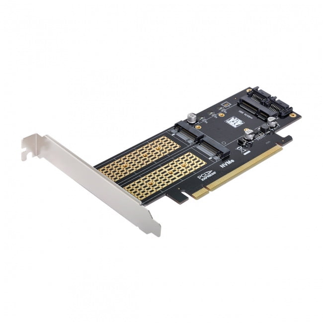FVH PCI Express PCI-E 3.0 Dual SATA to NGFF NVME MSATA M-Key B/M-key ...