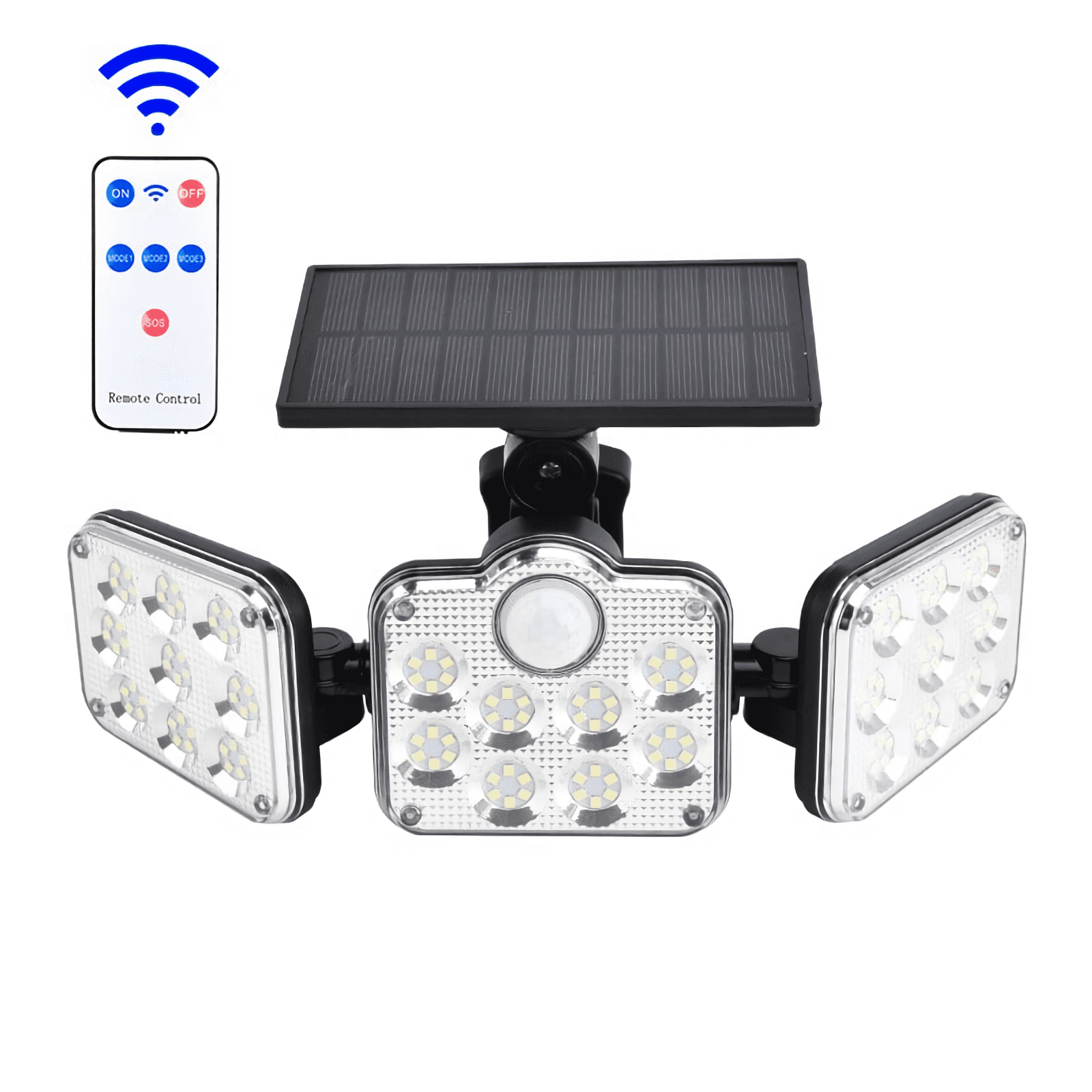 Yi Lighting, Outdoor Solar Security Light, 138 LEDs 800LM Cordless LED ...