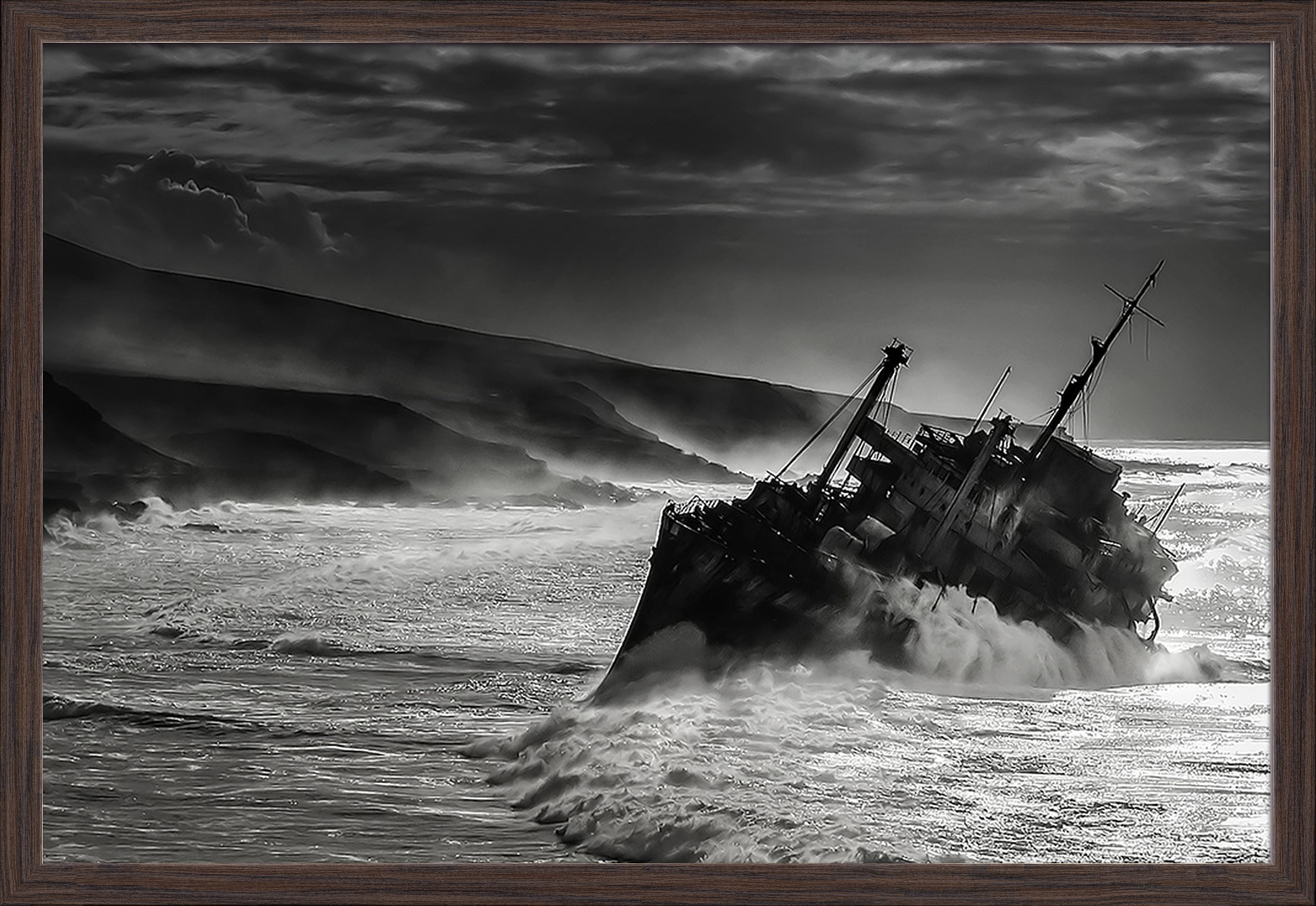 Ship Wreck Scene - Lantern Press Photography (36x24 Giclee Art Print ...