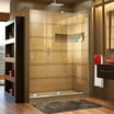 DreamLine Mirage-X 56-60 in. W x 72 in. H Frameless Sliding Shower Door in Chrome; Right Wall ...