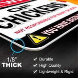 Bigtime Signs Beware of Chickens PVC Warning Sign 9""x12 - Walmart.com