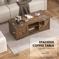 Bestco 47" Farmhouse Coffee Table with Sliding Doors Rustic Center ...