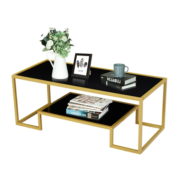 Kinbor Modern Coffee Table, Bedroom Simple Center Table with Open ...