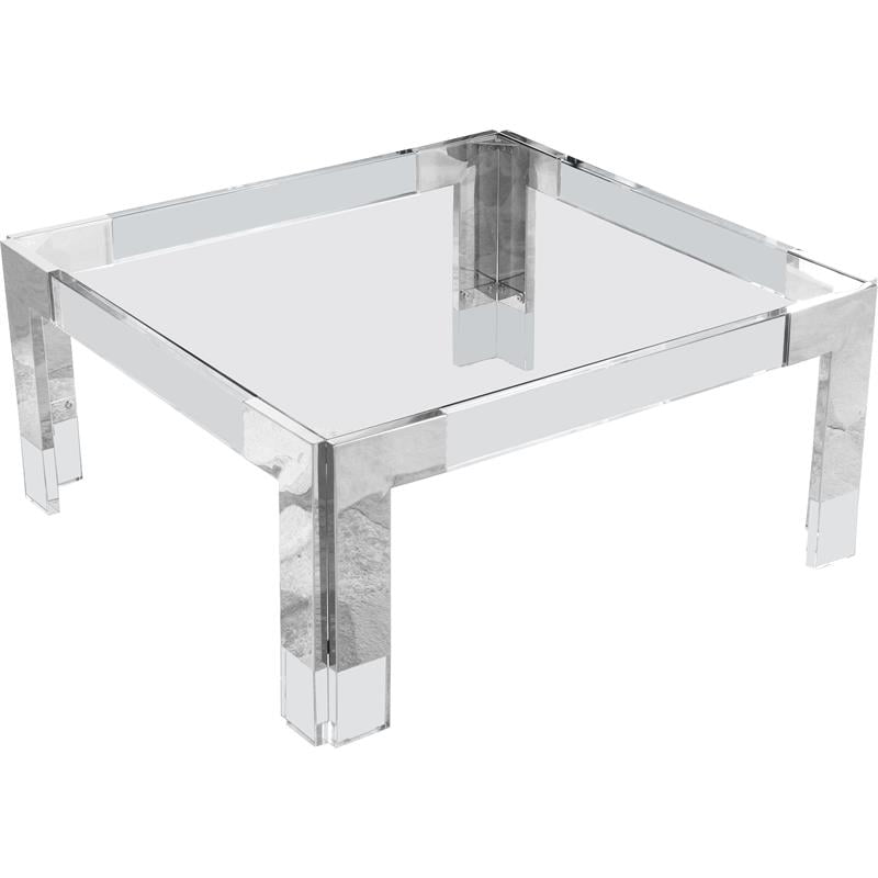 Meridian Furniture Casper Squared Glass Top Coffee Table in Chrome ...