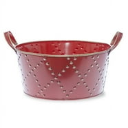 Round Metal Pail Med - Holiday Rhinestone Snowflakes 6in - Walmart.com