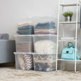Mainstays 68 Qt. Plastic Storage Bins with Lids, Stackable Storage ...