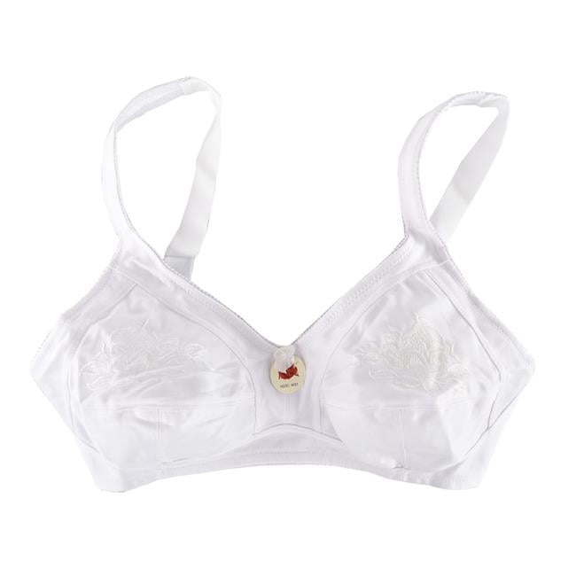 56 in. Womens Plus Size Wireless Non Padded Bra, White - Case of 33 ...