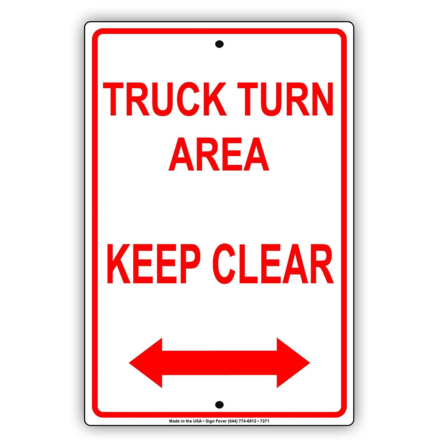 Truck Turn Area Keep Clear Aluminum Metal Sign Signboard 18"x24 ...