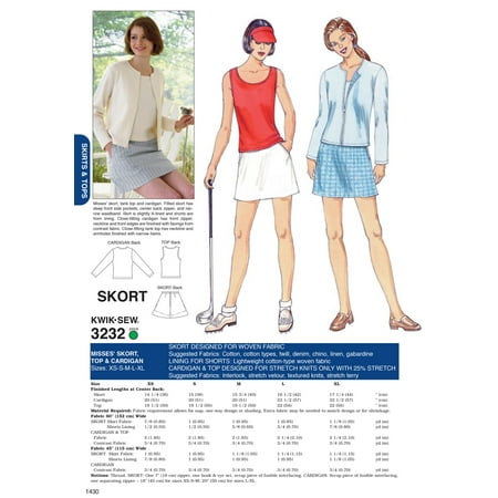 Skort, Top & Cardigan-XS-S-M-L-XL -*SEWING PATTERN* | Walmart Canada