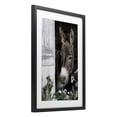 Stupell Industries Gentle Donkey Peering from Barn Black Framed Print ...