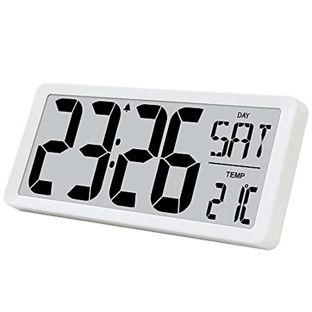 TXL Large Digital Day Wall Clock, Custom 8 Languages Calendar, Count up ...