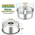 Vesteel Stainless Steel 10 Inch Angel Food Cake Pan with Tube, 16 Cups ...