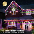 SHIQI-RGB Christmas Icicle Lights - 35FT Color Changing Outdoor String ...