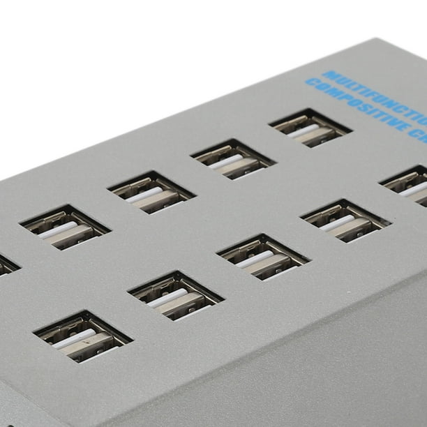 Powered USB Hub Stainless Steel Multifunctional 10 Port USB Smart Hub ...