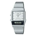 Casio Vintage Men's Square Metal Wrist Watch, Dual Time, Analog-Digital ...
