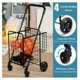 Grocery Cart Foldable, Heavy Duty Utility Cart w/ Wheels & Adjustable ...