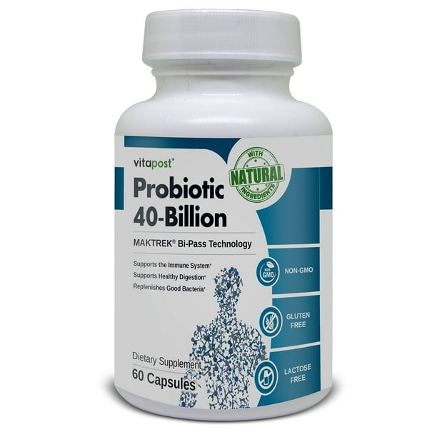 VitaPost Probiotic 40-Billion, Digestive Flora, Supports Gut Health ...