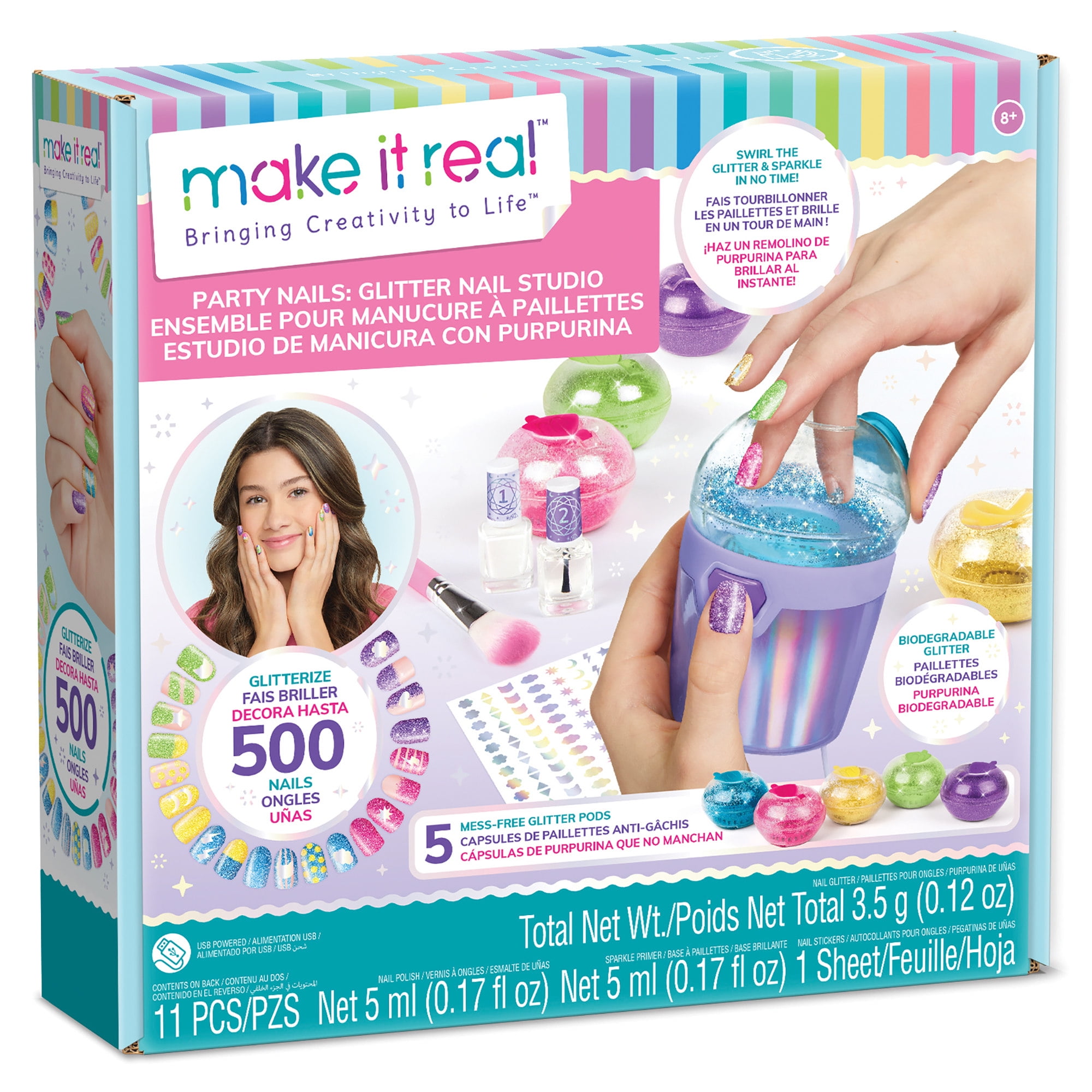 Make It Real: Party Nails Glitter Nail Studio - DIY Nail Kit, Decorate ...