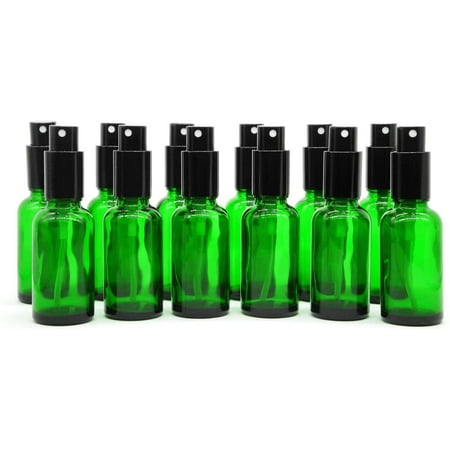 LZMY 1oz Green Glass Spray Bottle for Essential Oil, Empty Small Spray ...