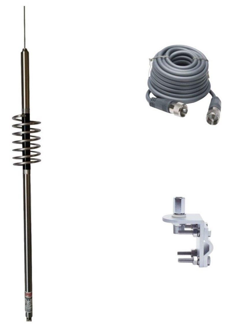 PREDATOR 10K K-1-27 CB,HAM ANTENNA, 18FT RG8X COAX,RV1 BRACKET AND STUD ...