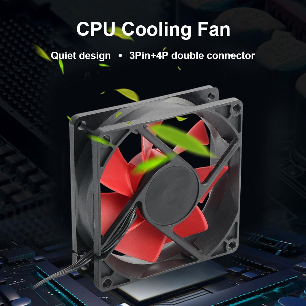 8cm Computer Cooling Fan 3Pin+4Pin Quiet CPU Cooler Chassis Case Water ...