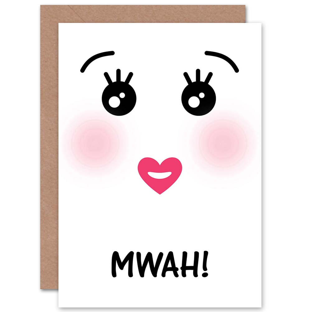 Mwah Kawaii Kiss Greetings Card Plus Envelope Blank inside - Walmart.com