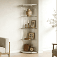Jopath 4-Tier Glass Display Cabinet with Glass Doors,Corner Storage ...