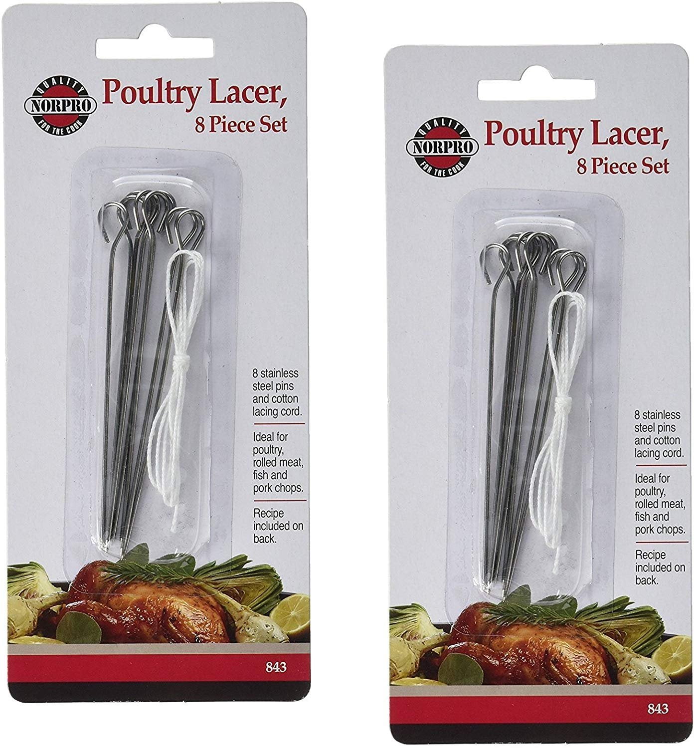Norpro 843 Stainless Steel Poultry Lacers, 2 Sets of 8 - Walmart.com