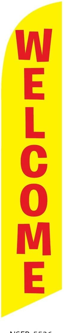 Welcome yellow Feather Banner Swooper Flag for festivals and events ...