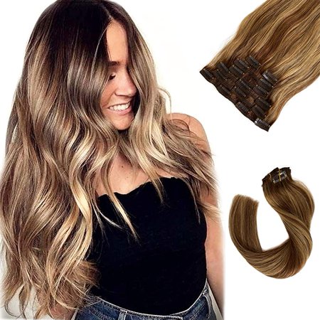 Bail wigs for women Wig Human Hair Clip in Extensions Ash Blonde to ...