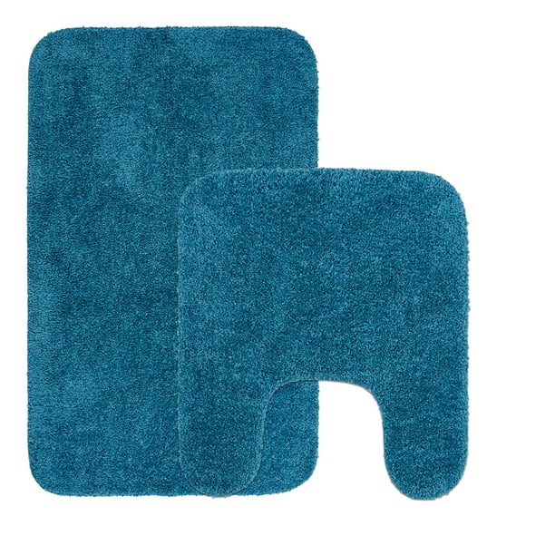 2 pack Mainstays Basic Bath Rug Set, 19.5" x 22" Contour & 19.5" x 32 ...