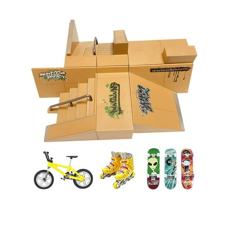 Skate Park Kit Fingerboard Ramp-1 Finger Bike-3 Finger Skateboards-1 ...