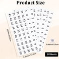 1set Paper Stickers Flat Round with Number Pattern White 260x136x0.1mm ...