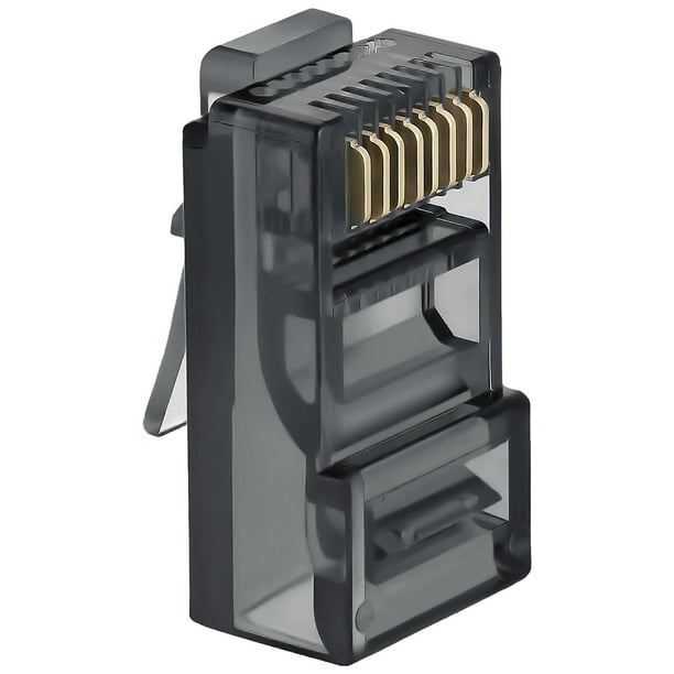 Conector RJ45 CrystalBlack 1 Paquete 1x40 Pzas Rj45 Macho de Paso CAT6 ...